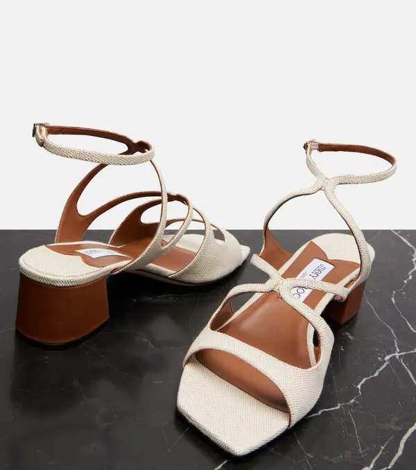 JIMMY CHOO Azilia 45 Canvas Sandals - Brown