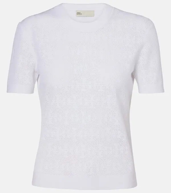Tory Burch T Monogram Jacquard Sweater - White