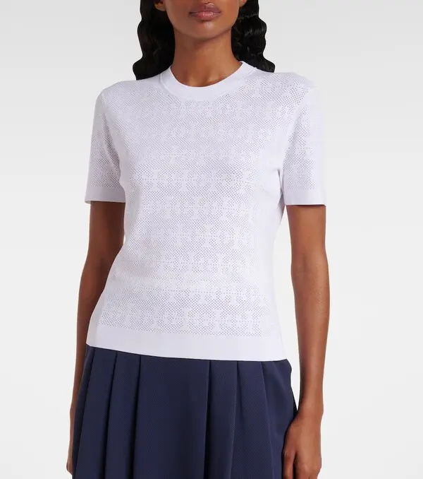 Tory Burch T Monogram Jacquard Sweater - White