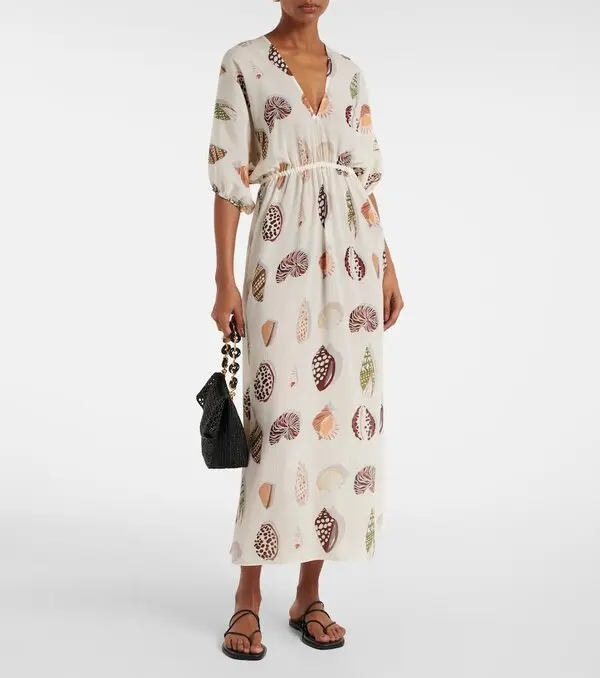ERES Printed Silk Midi Dress