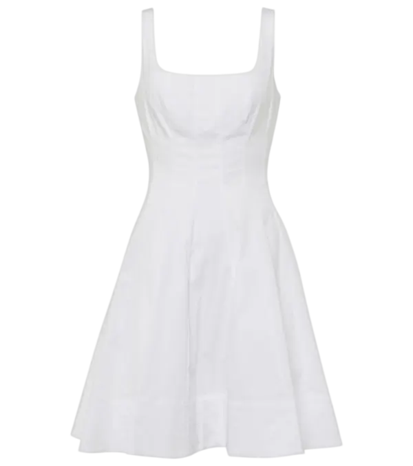 Staud Wells Cotton Poplin Mini Dress - White