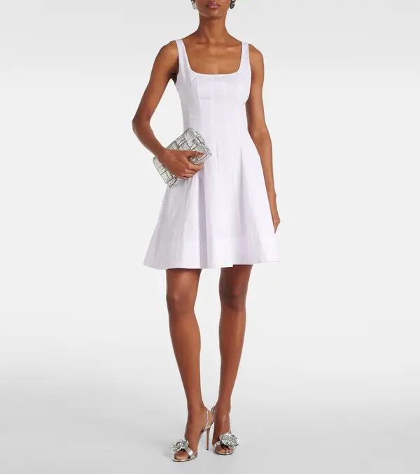 Staud Wells Cotton Poplin Mini Dress - White