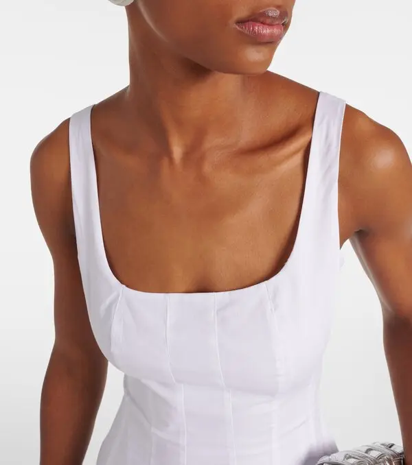 Staud Wells Cotton Poplin Mini Dress - White