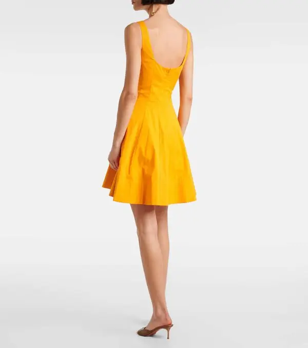 Staud Wells Cotton Poplin Mini Dress - Yellow