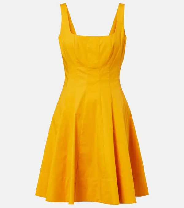 Staud Wells Cotton Poplin Mini Dress - Yellow