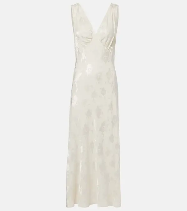 Rixo Sandrine Floral Jacquard Midi Dress