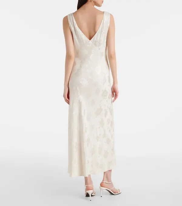 Rixo Sandrine Floral Jacquard Midi Dress
