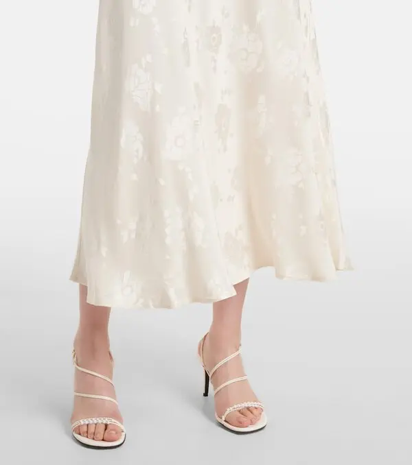 Rixo Sandrine Floral Jacquard Midi Dress