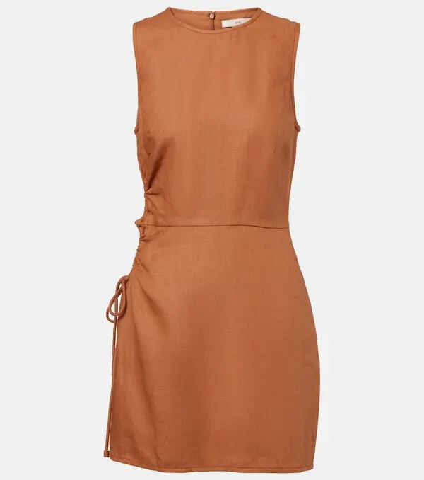 SIR. D'orsay Linen Minidress - Brown
