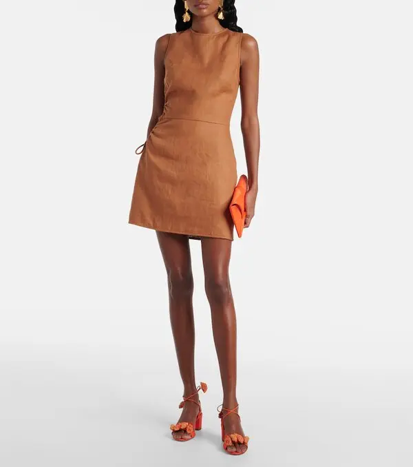 SIR. D'orsay Linen Minidress - Brown