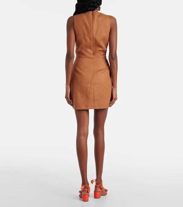SIR. D'orsay Linen Minidress - Brown