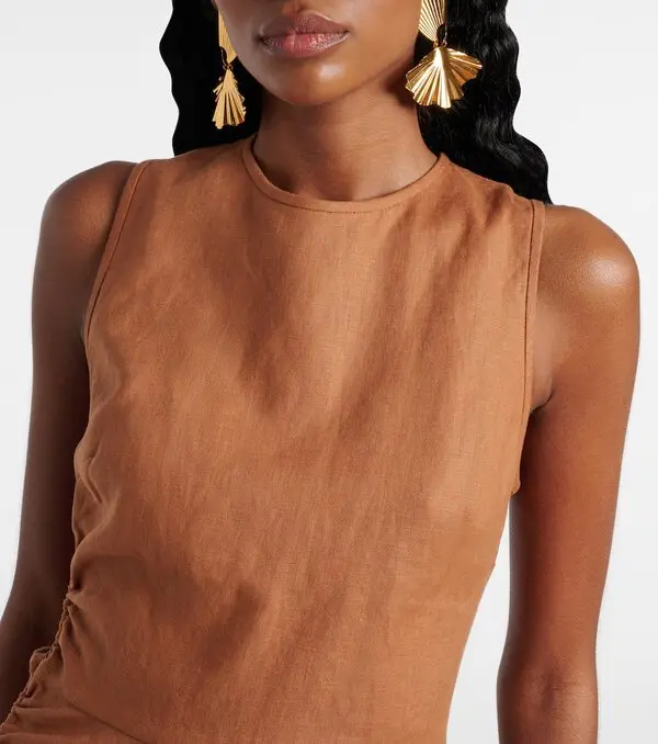 SIR. D'orsay Linen Minidress - Brown