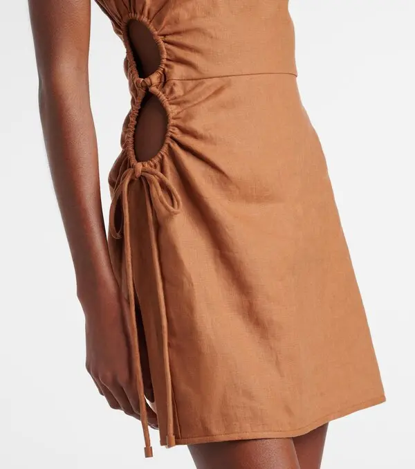 SIR. D'orsay Linen Minidress - Brown