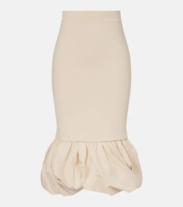 Simkhai Camille Ruffled Linen-blend Midi Skirt - Beige