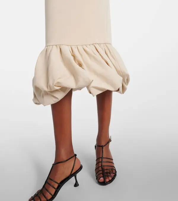 Simkhai Camille Ruffled Linen-blend Midi Skirt
