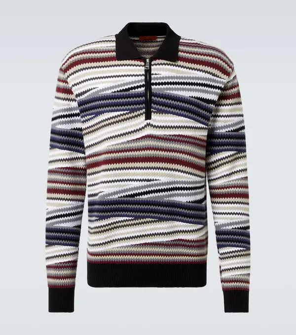 Missoni Zigzag Cotton Polo Sweater