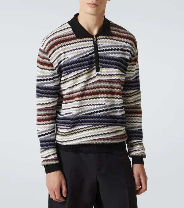 Missoni Zigzag Cotton Polo Sweater