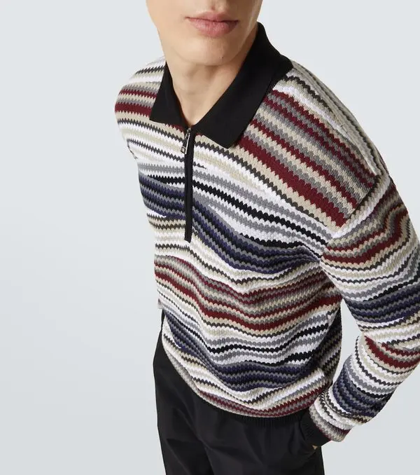 Missoni Zigzag Cotton Polo Sweater