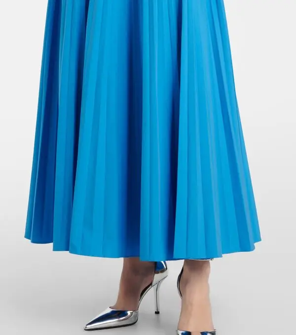 Simkhai Arie Strapless Pleated Midi Dress - Blue