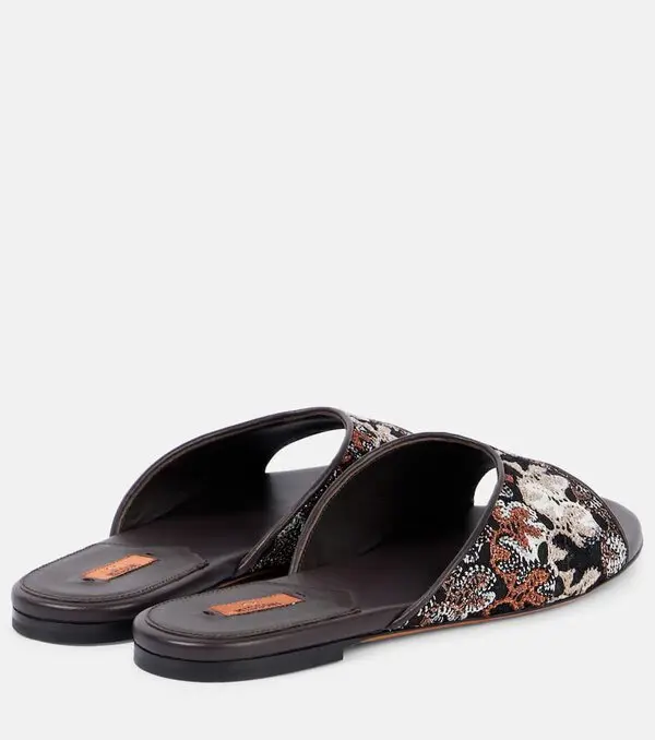 Missoni Lamé Leather Mules