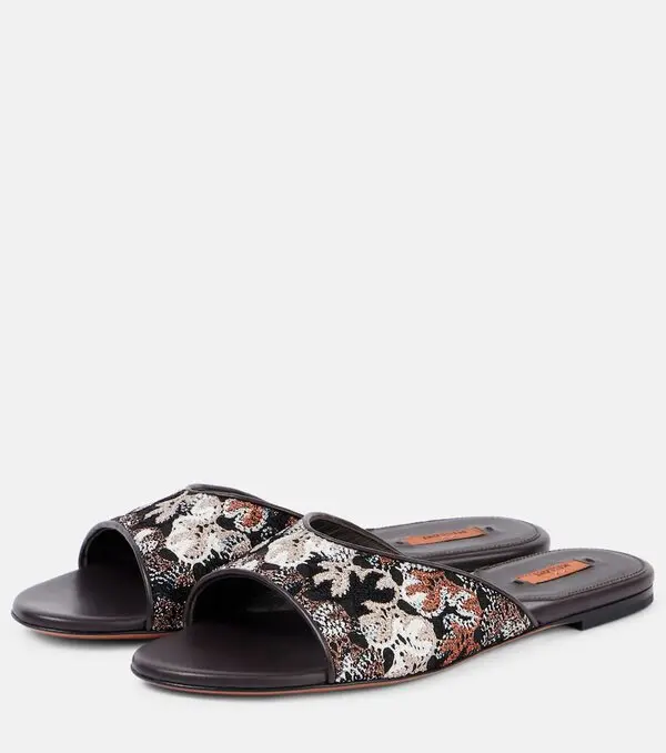Missoni Lamé Leather Mules