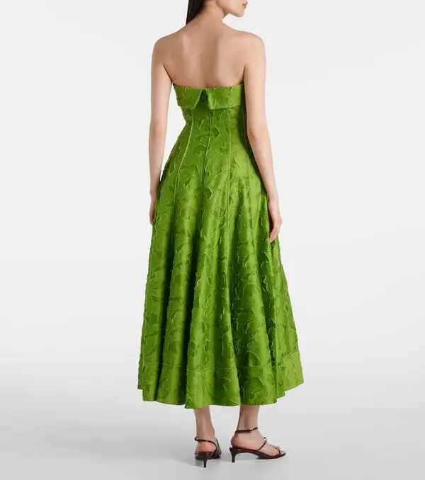 Simkhai Imogen Jacquard Bustier Dress - Green
