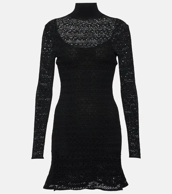 TOM FORD Open-knit Minidress - Black