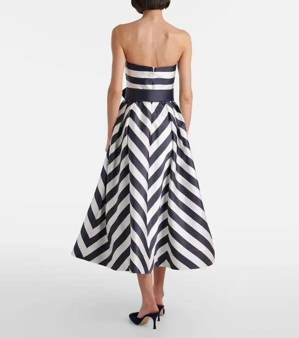 princess polly baby blue dress Pieces oversized collar detail midi dress in blue & black stripe