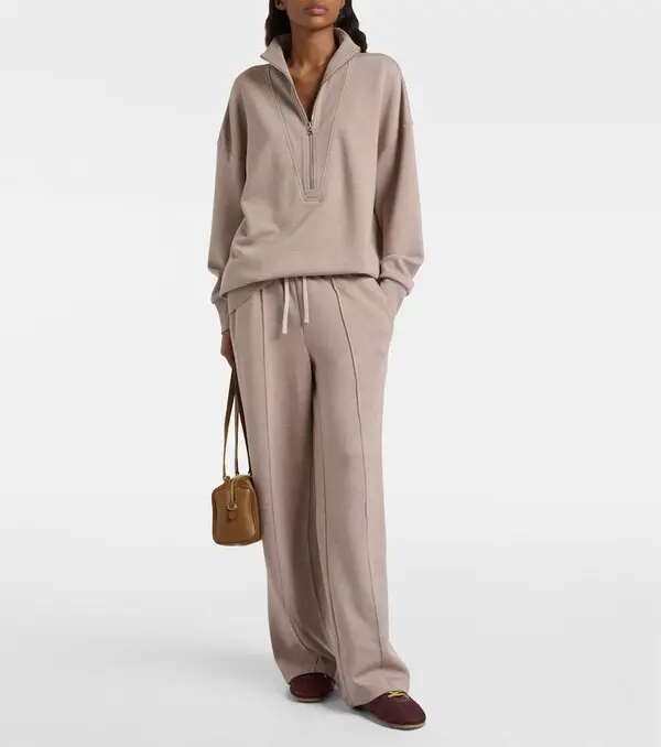 Varley Taupe Marl Wide-leg Sweatpants - Grey