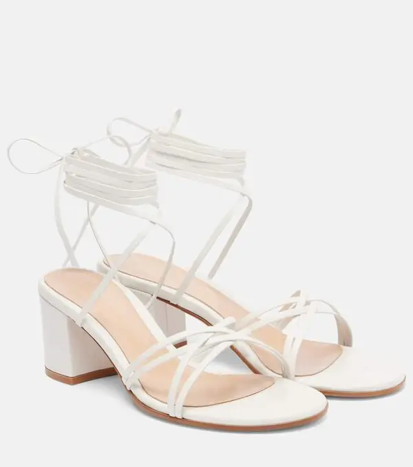 GIANVITO ROSSI 60 Leather Sandals - White