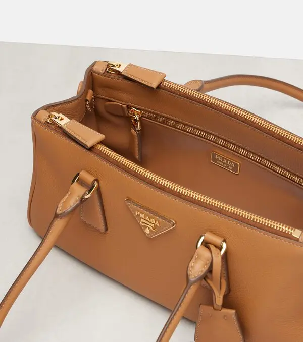 Prada Galleria Medium Leather Tote Bag - Brown