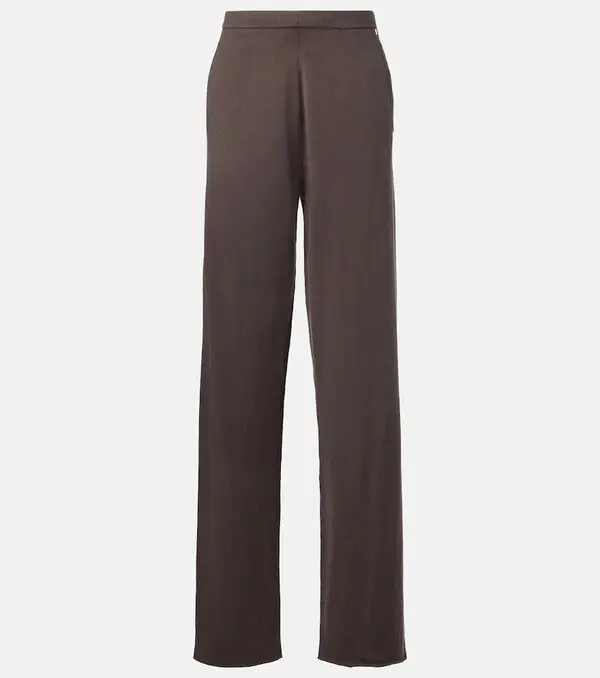Extreme Cashmere N°353 Relax Cotton And Cashmere Wide-leg Pants - Brown
