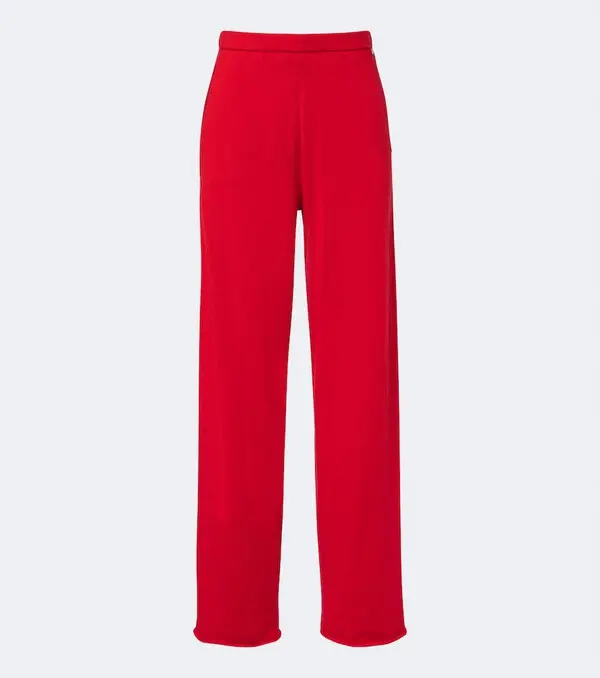 Extreme Cashmere N°353 Relax Cotton And Cashmere Wide-leg Pants - Red