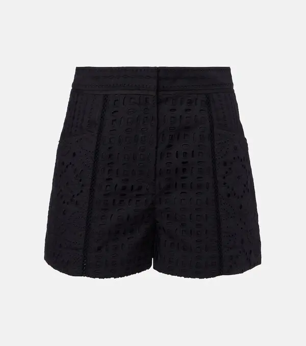 Veronica Beard Fabian Embellished Cotton Shorts