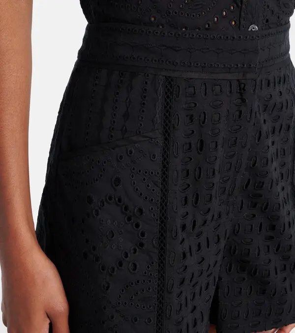 Veronica Beard Fabian Embellished Cotton Shorts