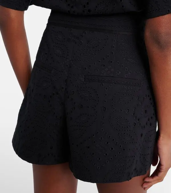 Veronica Beard Fabian Embellished Cotton Shorts