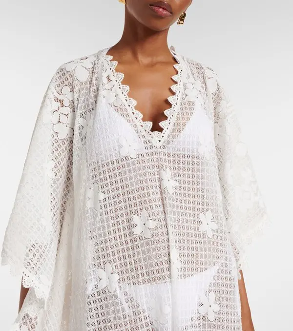 Melissa Odabash Josephine Ruffled Cotton-blend Kaftan