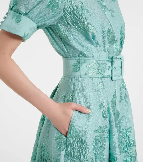 rebecca vallance shirt dress Maple Pleated Taffeta Midi Shirtdress