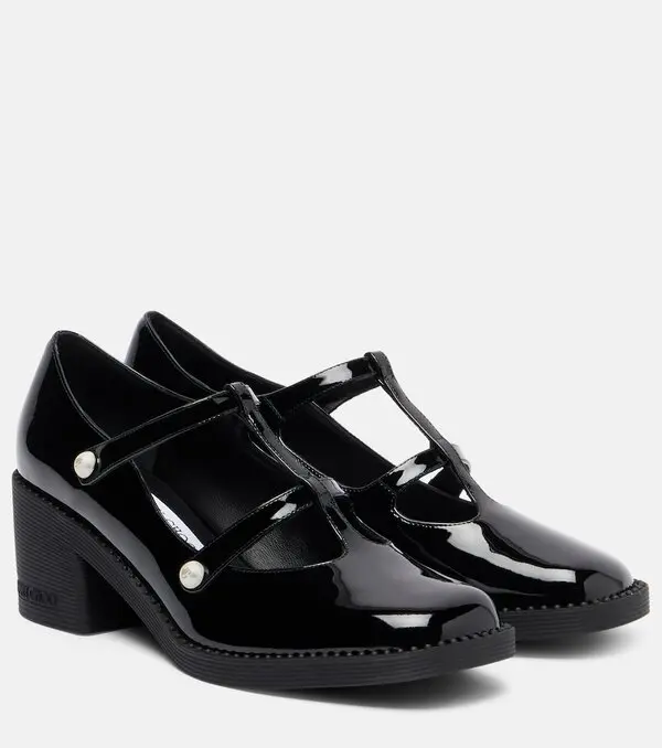 JIMMY CHOO Adeline 60 Patent Leather Pumps - Black