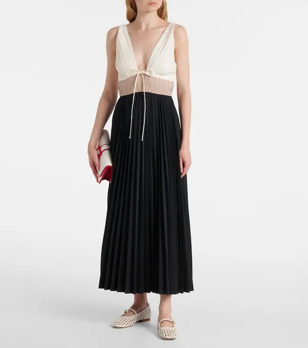 Simkhai Stephanie Pleated Midi Dress - Multicoloured