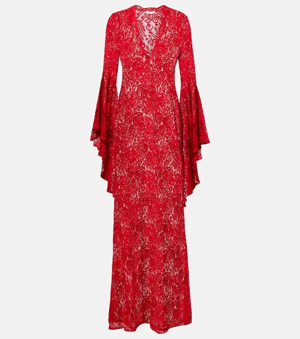 ALEXANDRA MIRO Kara Lace Beach Dress - Red