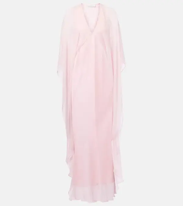 THE SEI Caped Silk Chiffon Gown