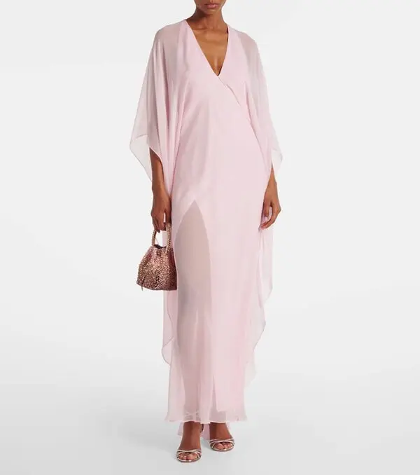 THE SEI Caped Silk Chiffon Gown