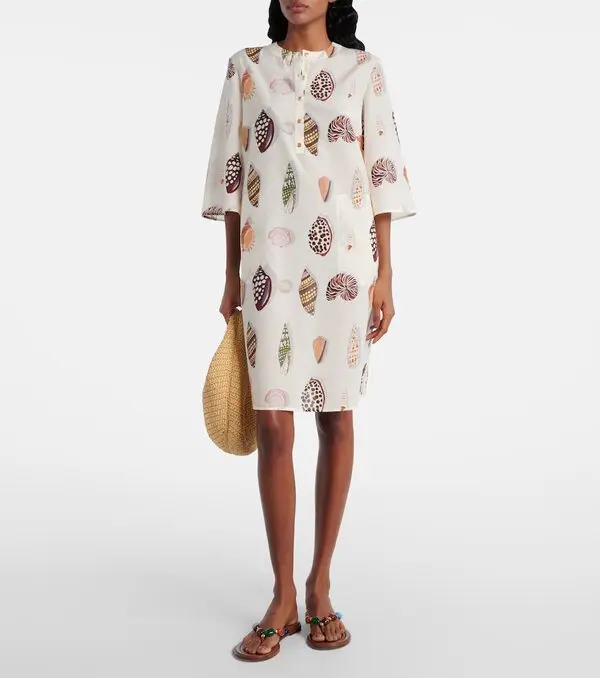 ERES Crème Printed Cotton And Silk Minidress