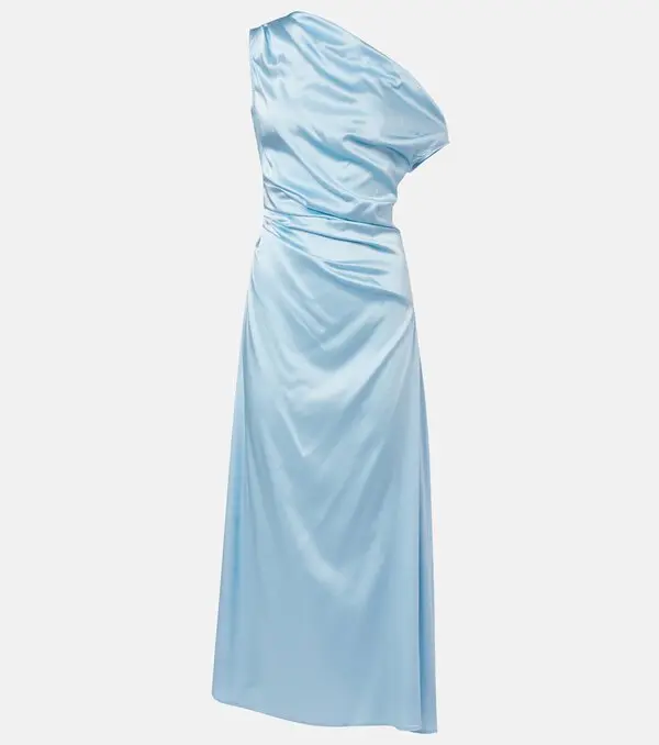 Staud Phare Silk-blend Satin Cocktail Dress - Blue