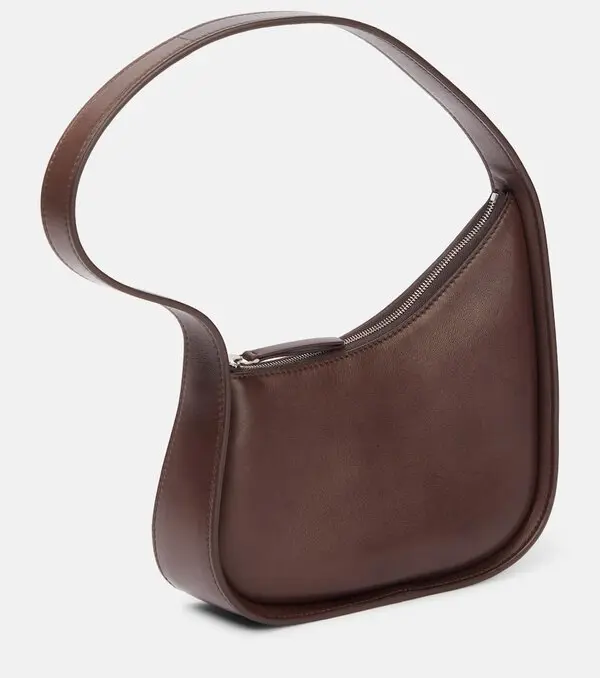THE ROW Half Moon Leather Shoulder Bag - Brown
