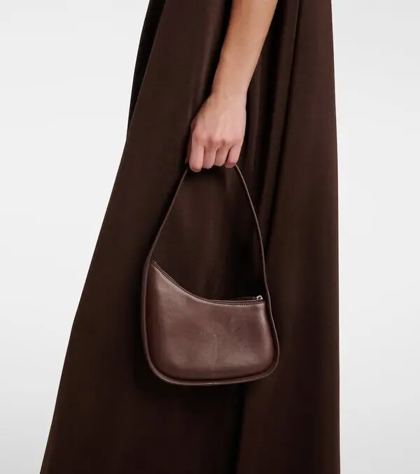 THE ROW Half Moon Leather Shoulder Bag - Brown