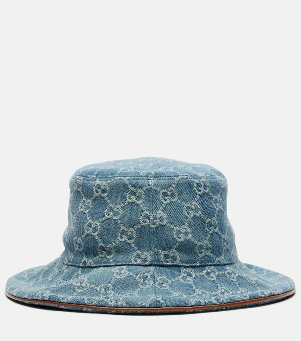 Gucci Horsebit Denim Bucket Hat - Blue