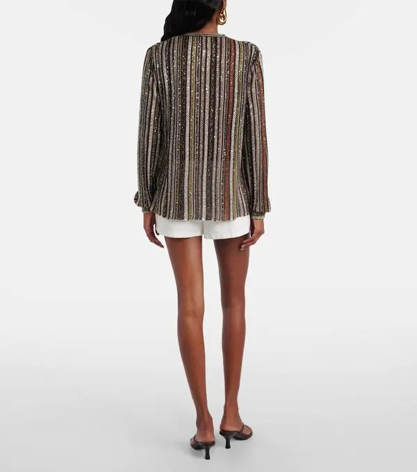 Missoni Striped Lamé Henley Shirt