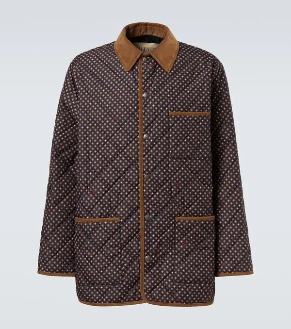 Valentino Garavani Polka-dot Quilted Jacket - Brown
